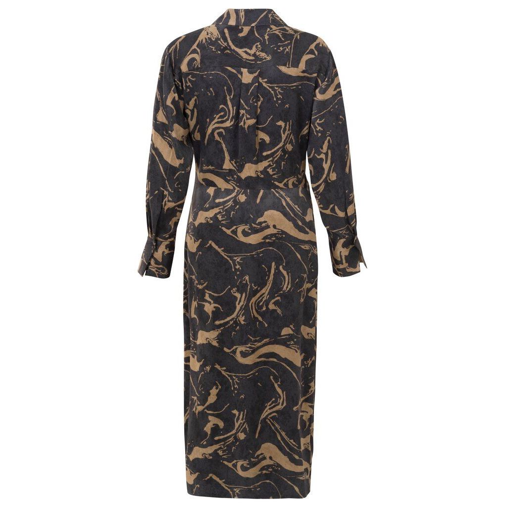 Yaya aop dress l/s with knotted detail phantom online kopen. | G-Level