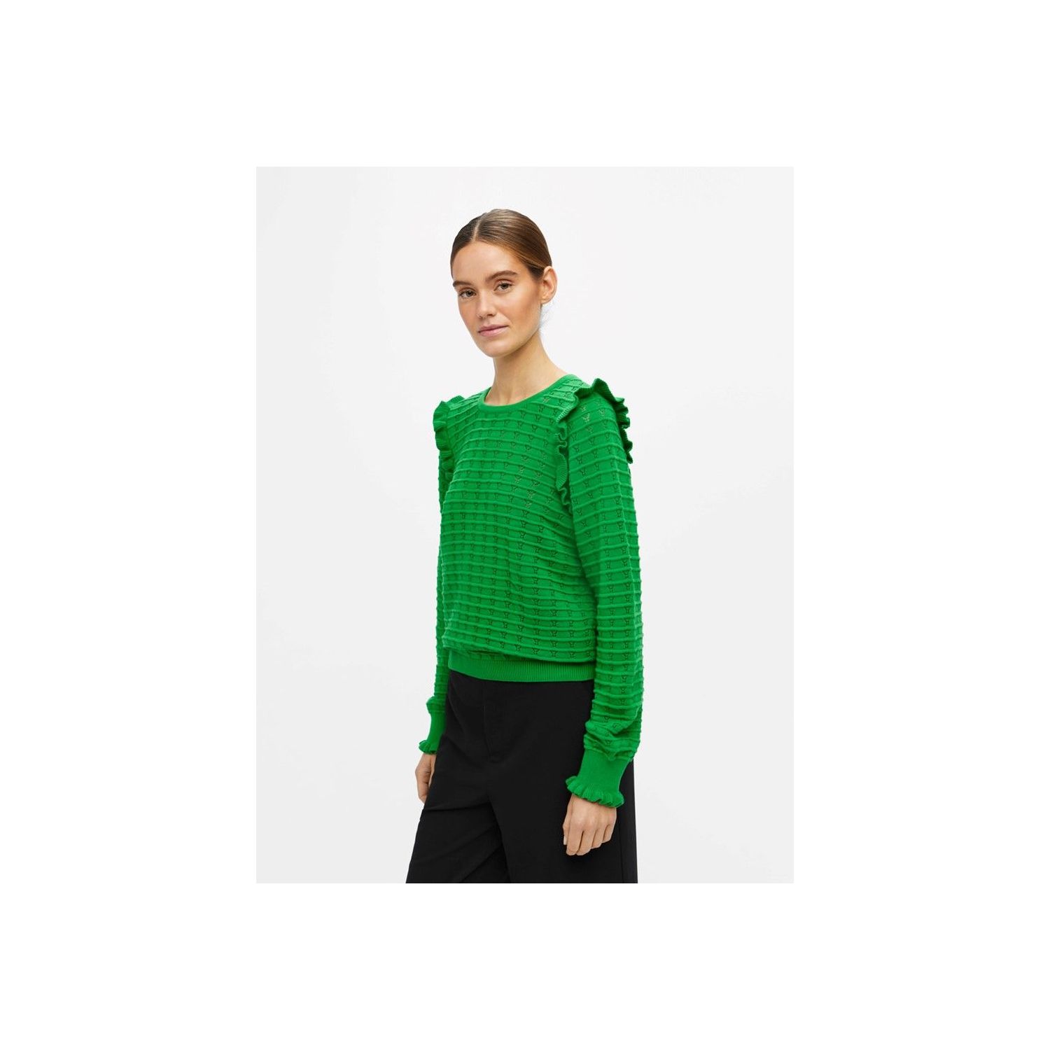 Object objjasmin l/s knit pullover fern green online kopen! | G-Level