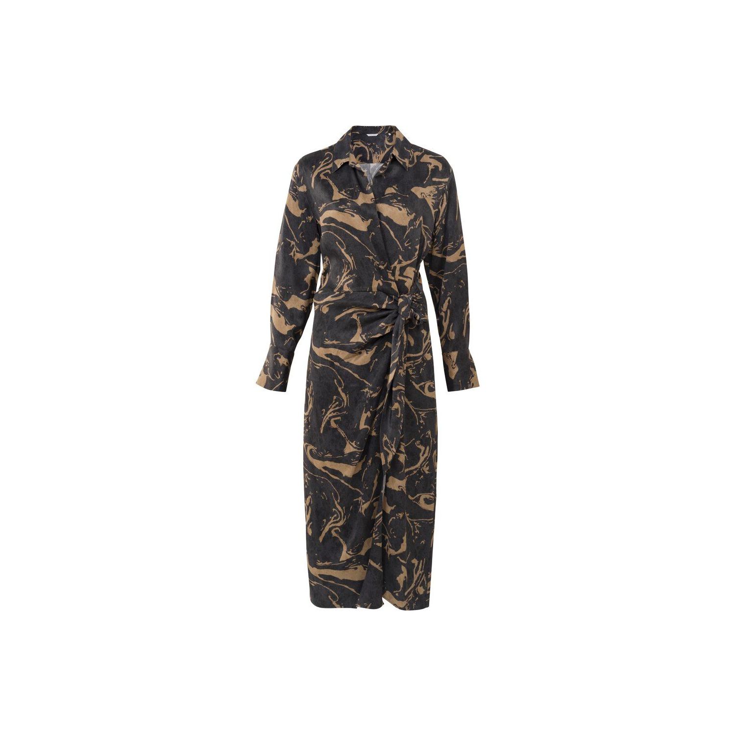 Yaya aop dress l/s with knotted detail phantom online kopen. | G-Level